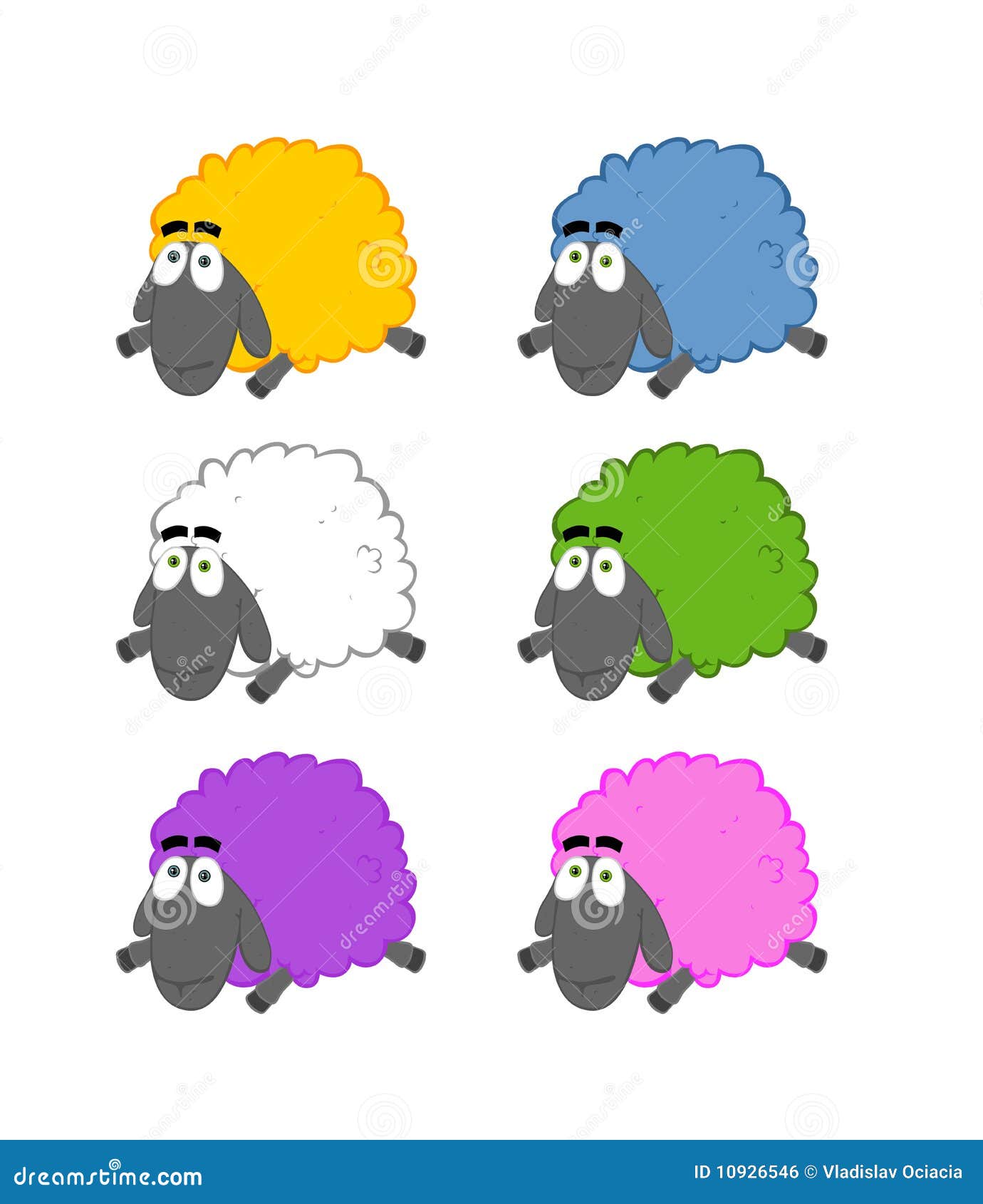 Multicolored Sheep stock illustration. Illustration of love - 10926546