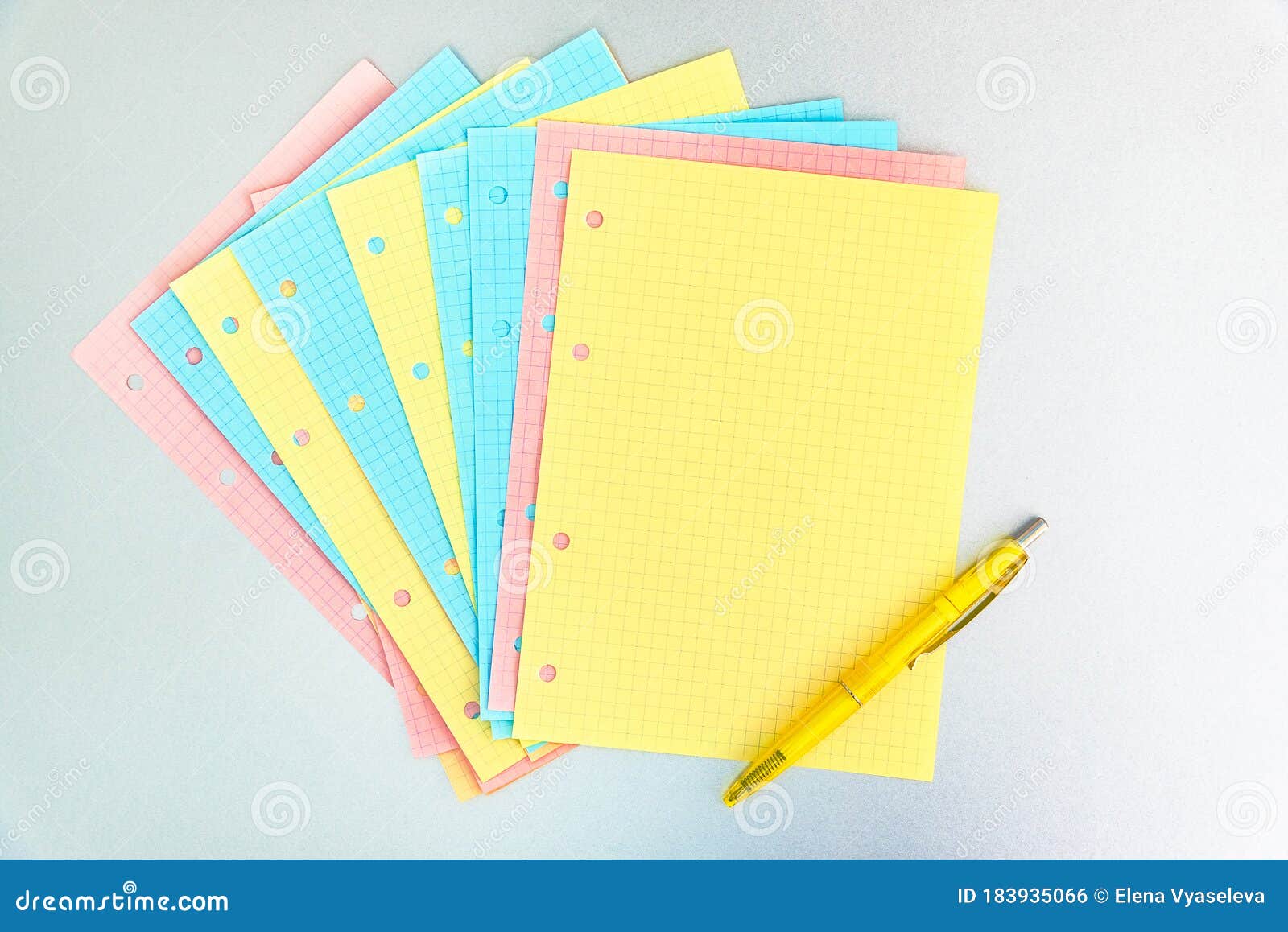 Multicolored Sheets of Blocks for Booklet. Blank Checkered Pages from a ...