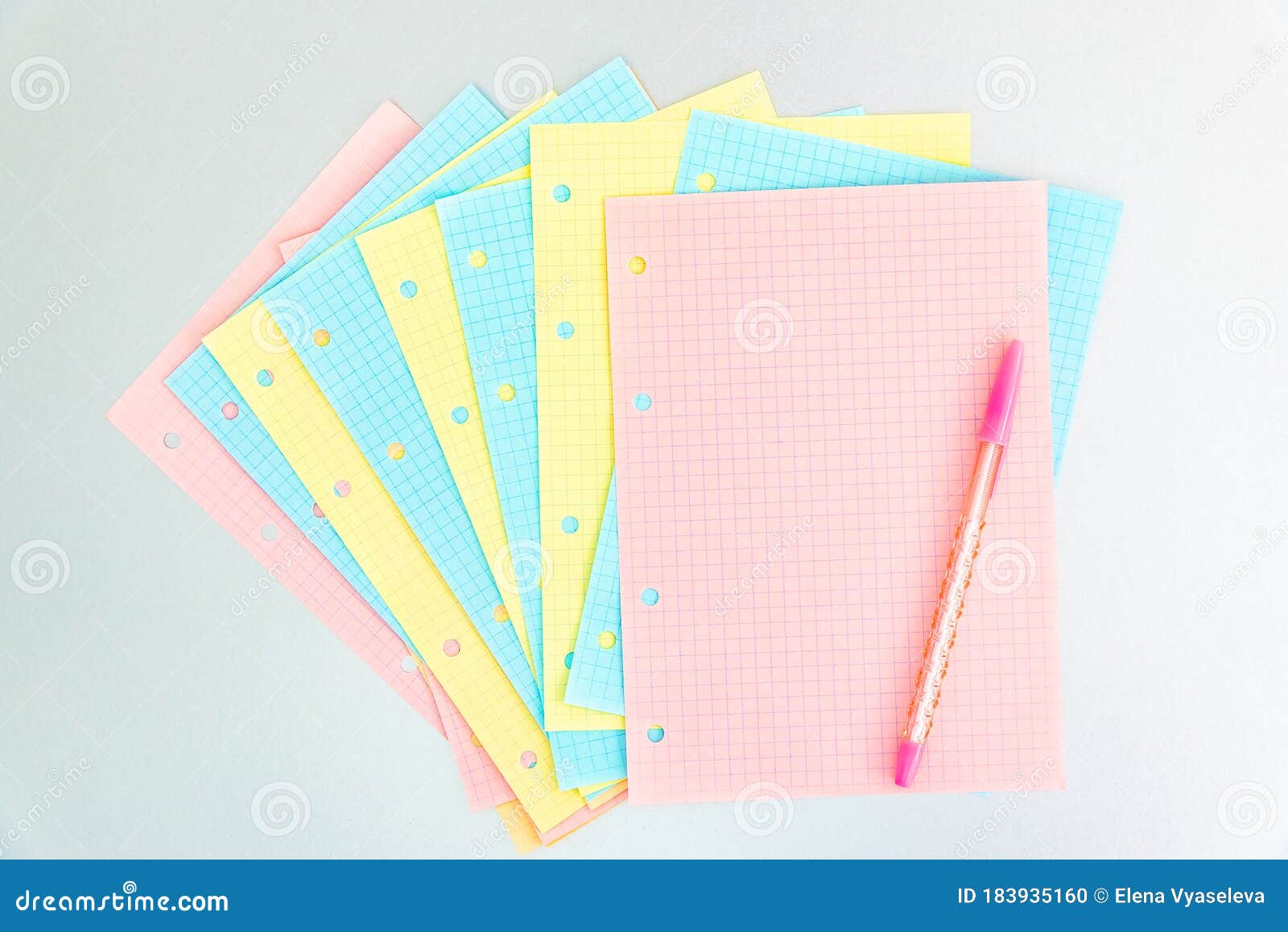 Multicolored Sheets of Blocks for Booklet. Blank Checkered Pages from a ...
