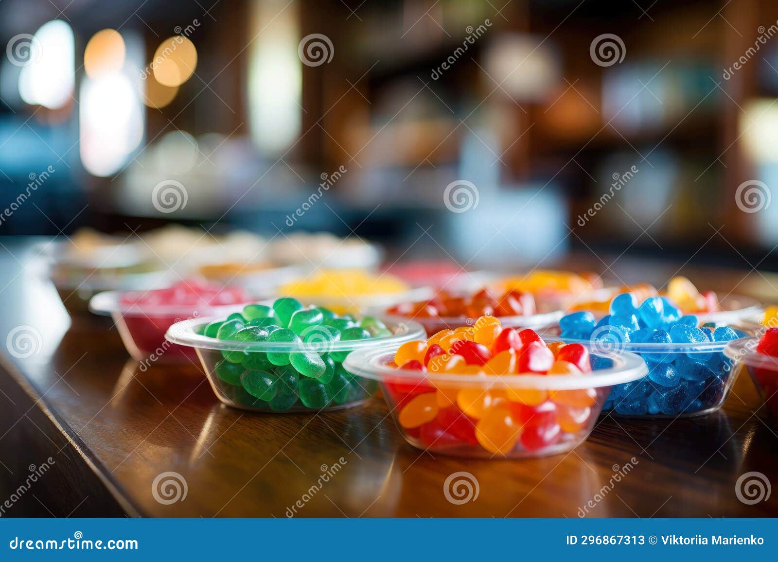 A Multicolored Showcase of Tempting Sweets at the Candy Shop Counter ...