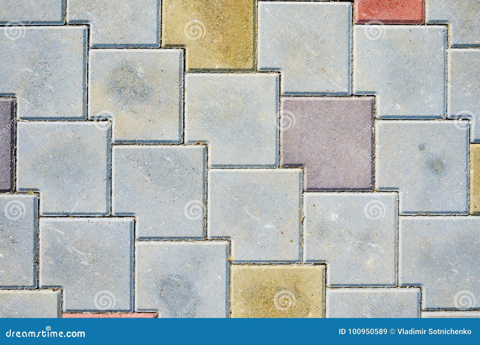 Multicolored Sidewalk Tile Texture. Stock Image - Image of decoration ...