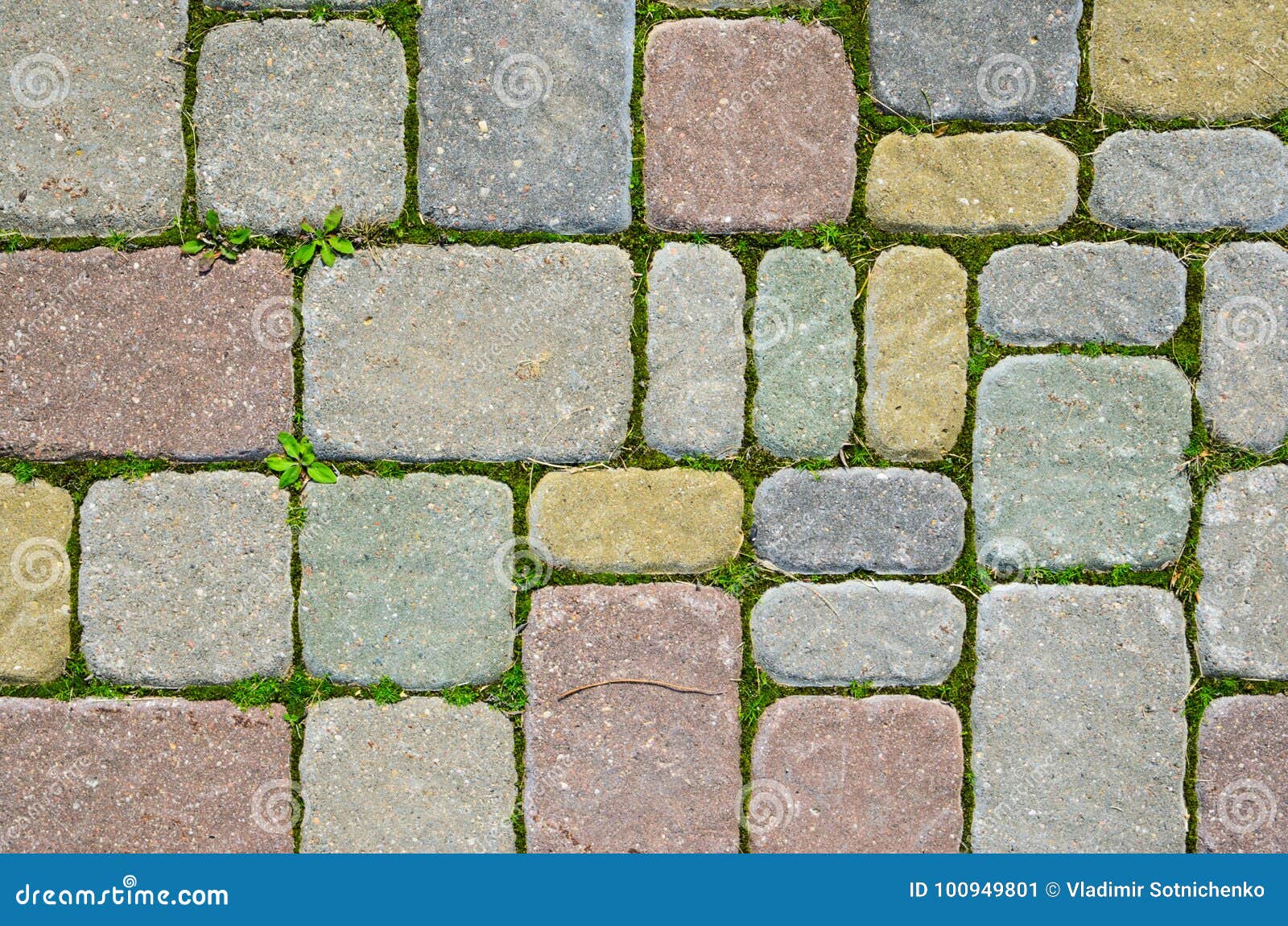Multicolored Sidewalk Tile Texture. Stock Image - Image of outdoor ...