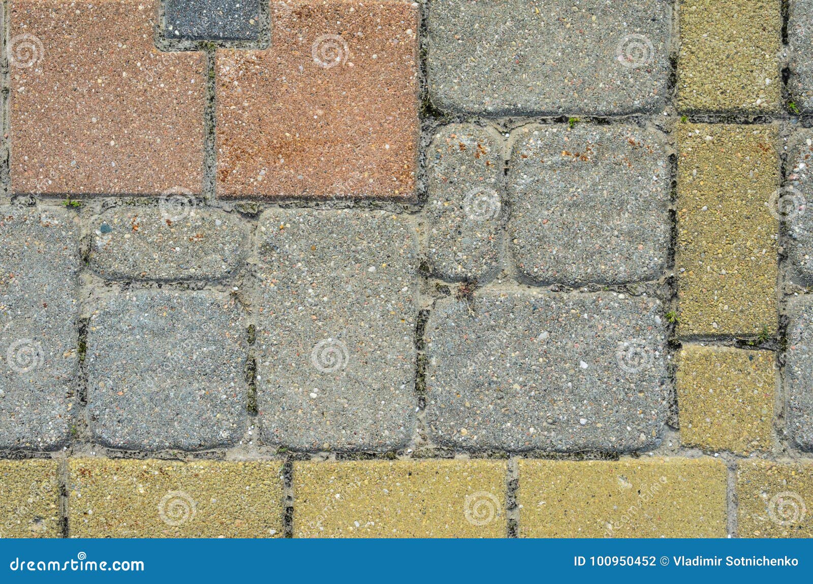 Multicolored Sidewalk Tile Texture. Stock Photo - Image of gray ...