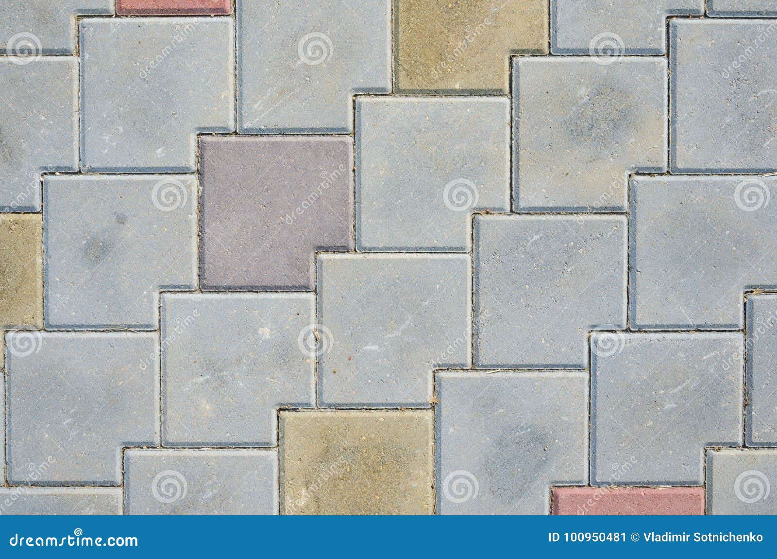 Multicolored Sidewalk Tile Texture. Stock Image - Image of background ...