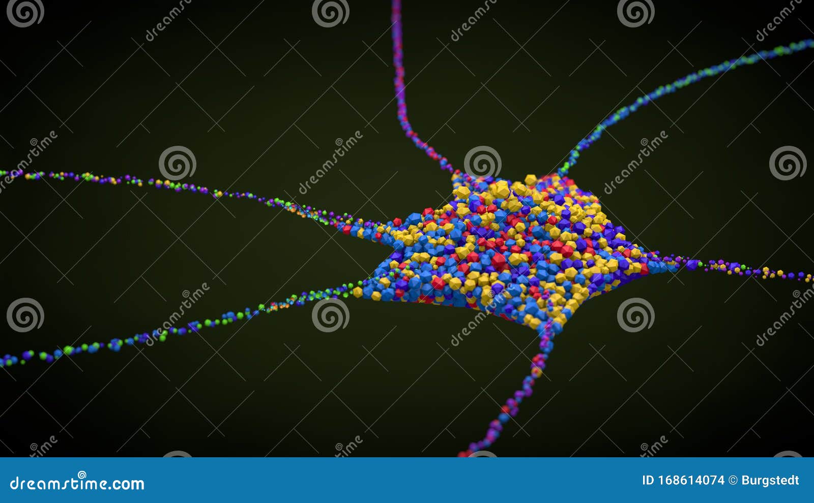 Multicolored Single Nerve Cell or Neuron Stock Illustration ...