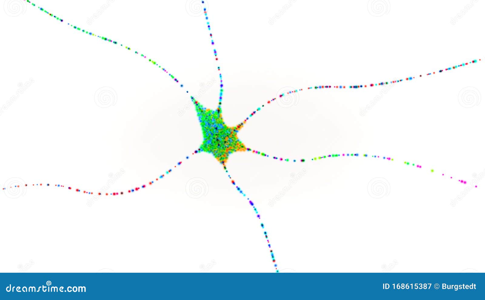 Multicolored Single Nerve Cell or Neuron Stock Illustration ...