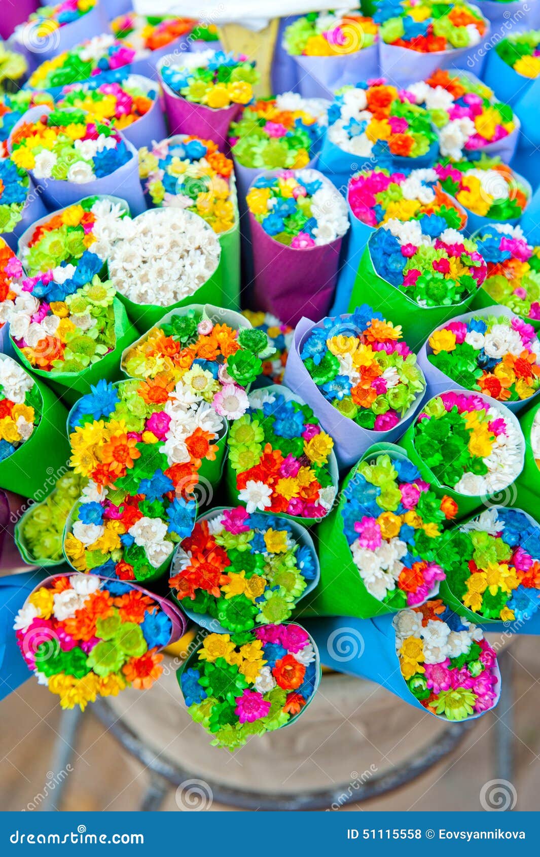 Multicolored small flowers stock photo. Image of bright - 51115558