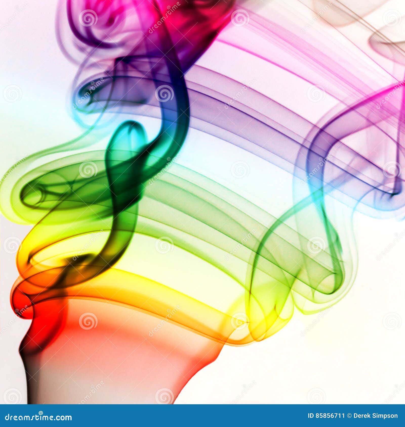 Multicolored Smoke Isolated on a White Background Stock Image - Image ...