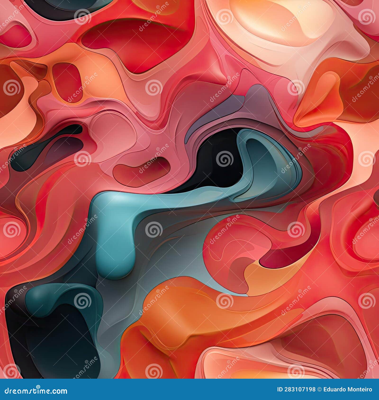 Multicolored Smudge Style Abstract Background with Fluid Organic Forms ...