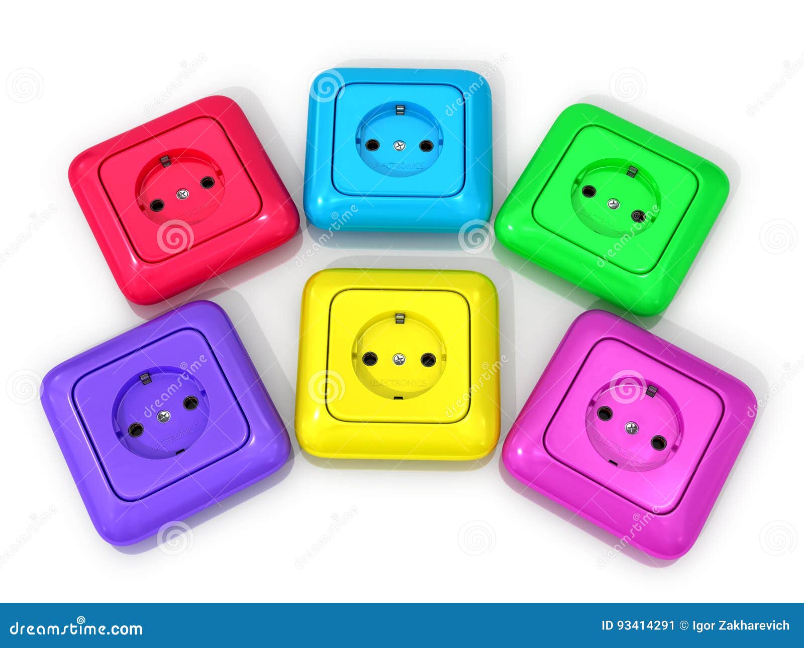 Multicolored Sockets on a White Background. Stock Illustration ...