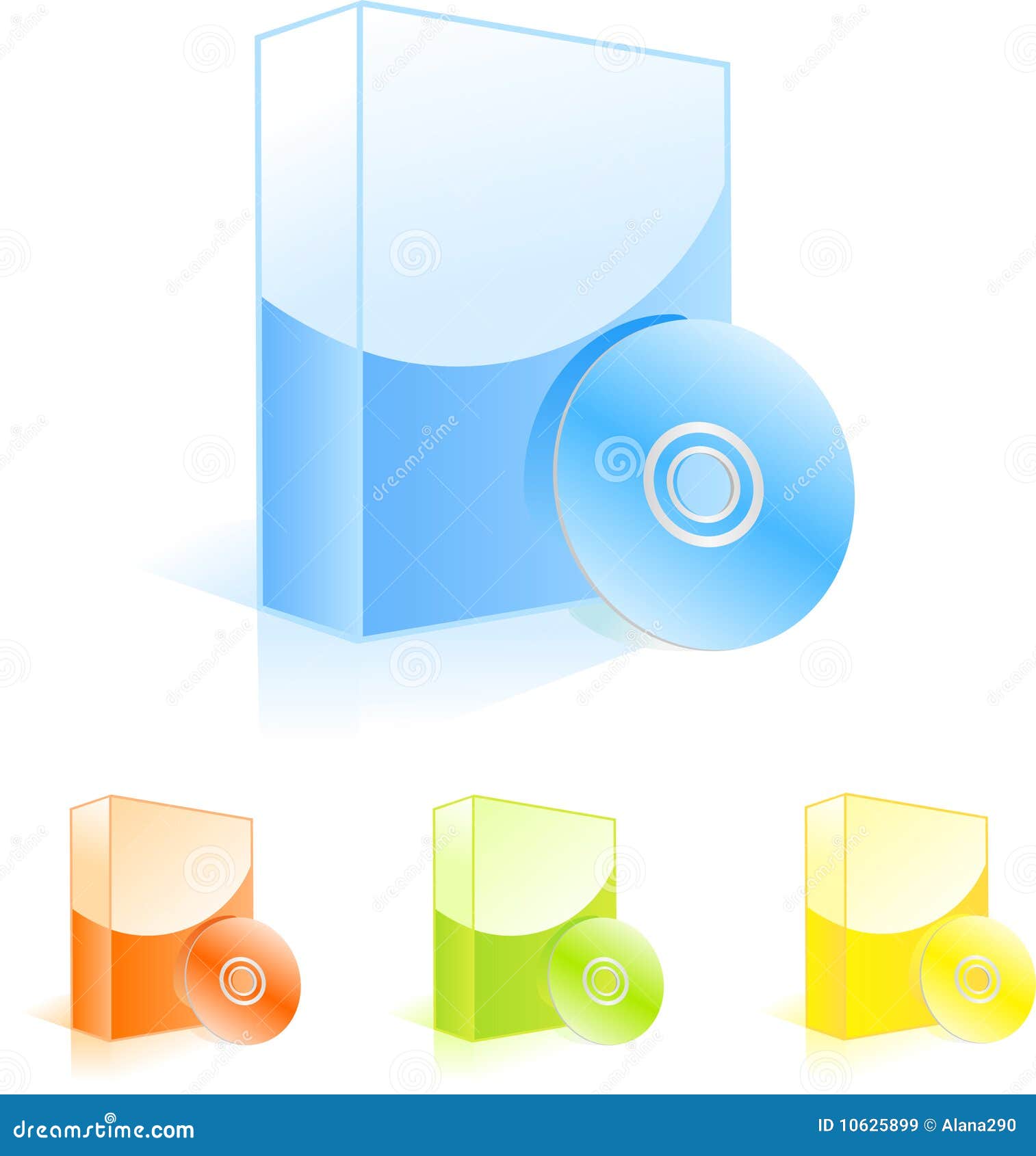 Multicolored Software Boxes with Cd Stock Vector - Illustration of ...