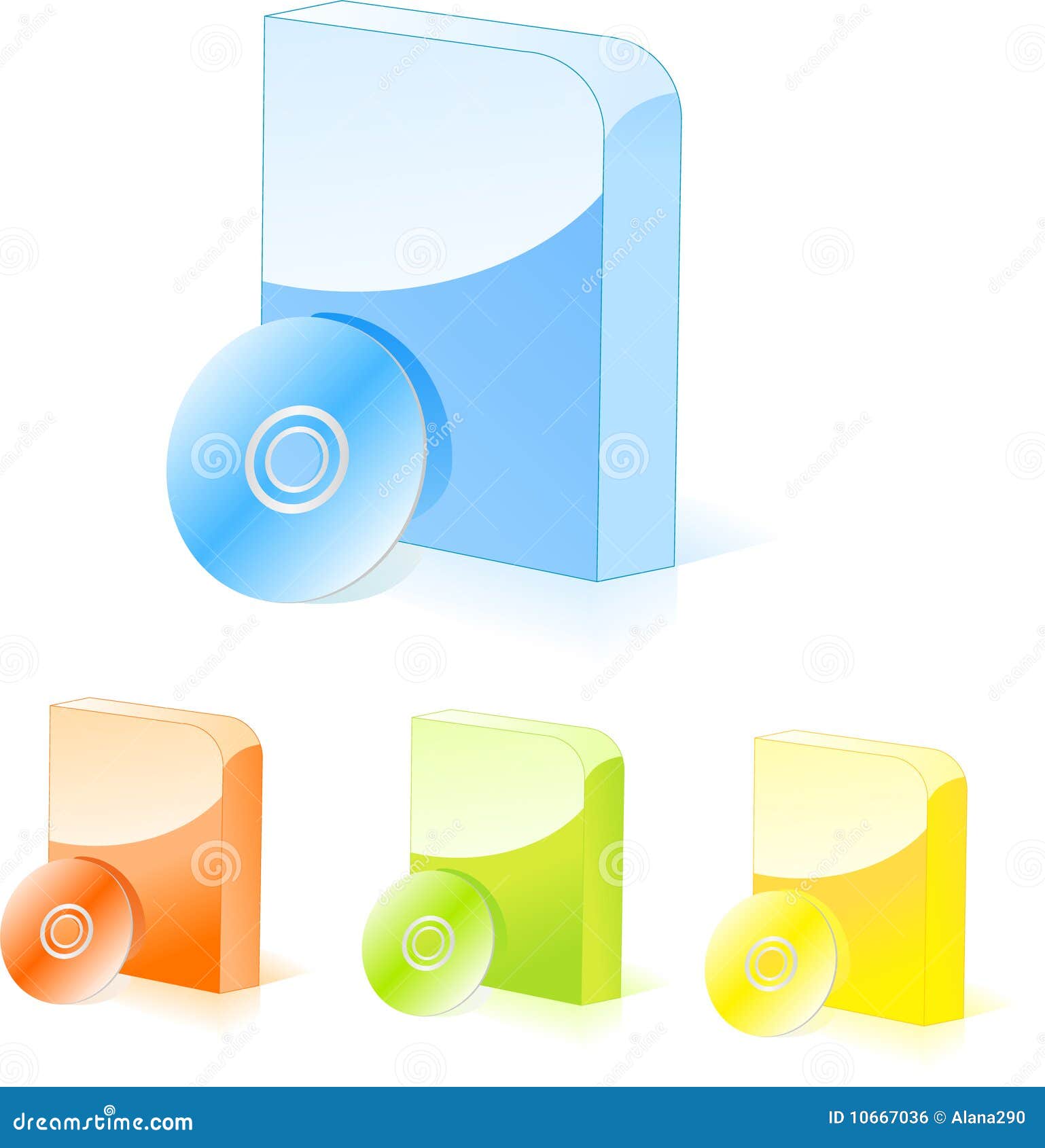 Multicolored Software Boxes with Cd Stock Vector - Illustration of ...
