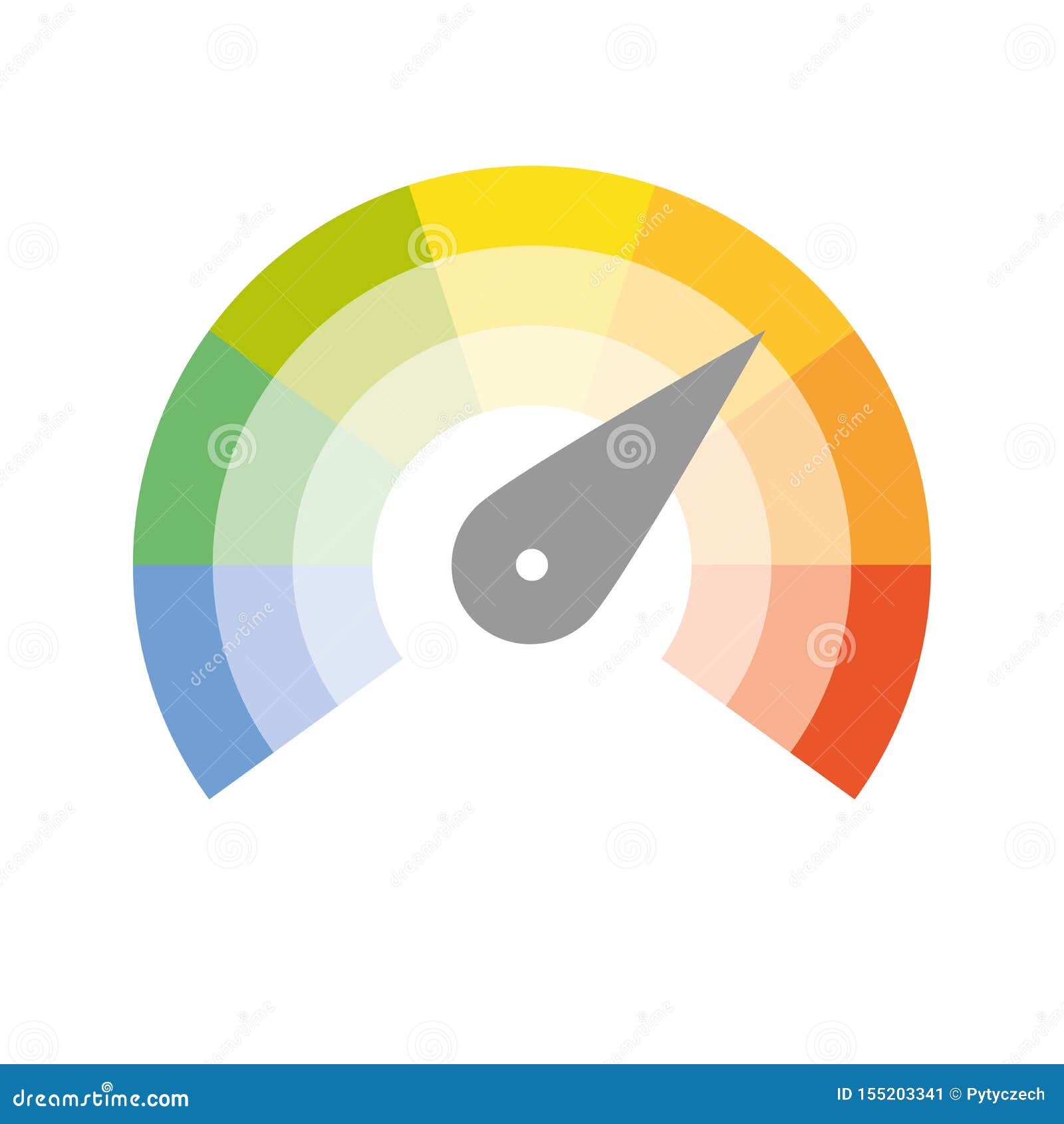 Multicolored Spectrum Radial Gauge Scale with Arrow Hand Pointer ...