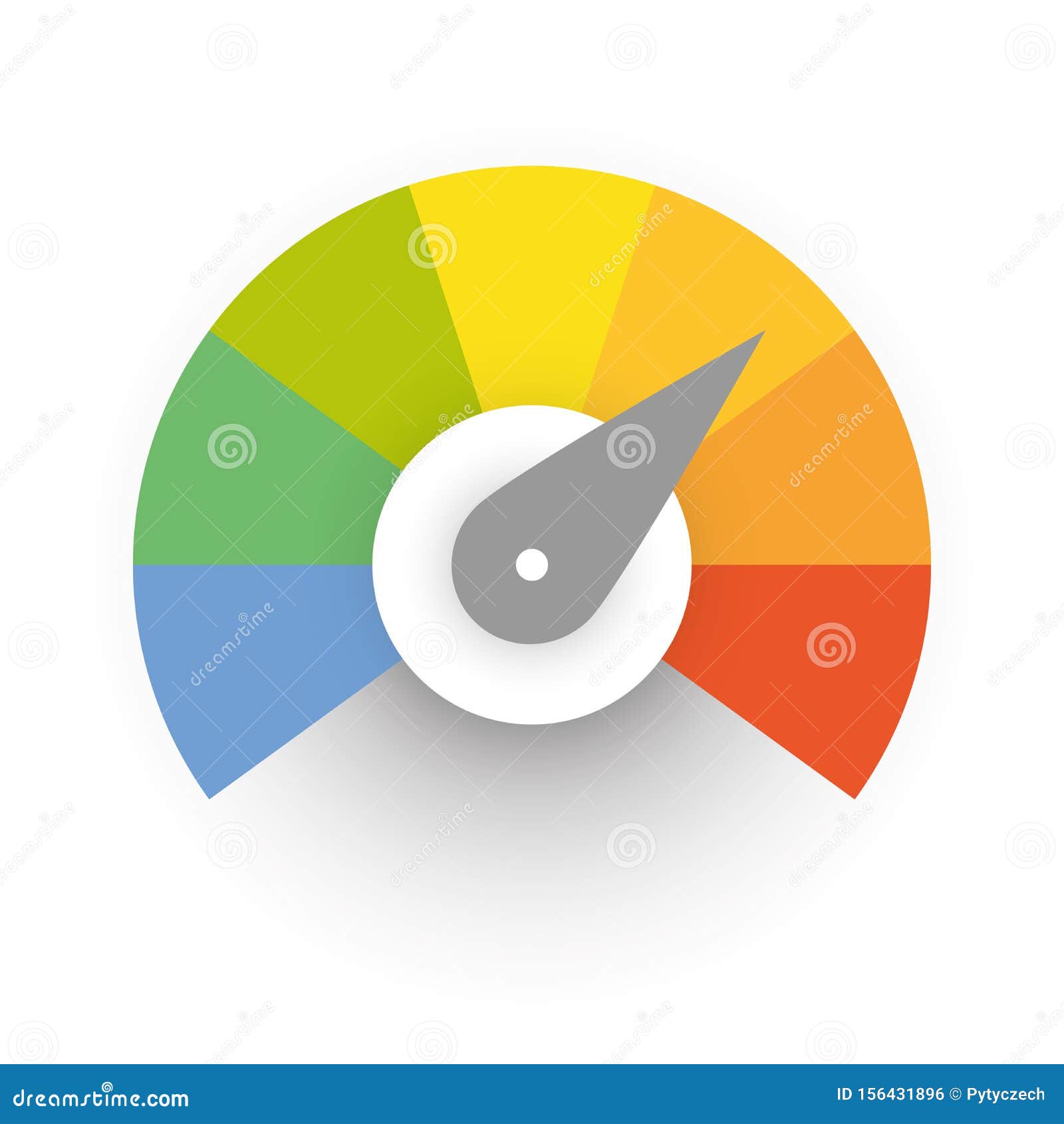 Multicolored Spectrum Radial Gauge Scale with Arrow Hand Pointer ...