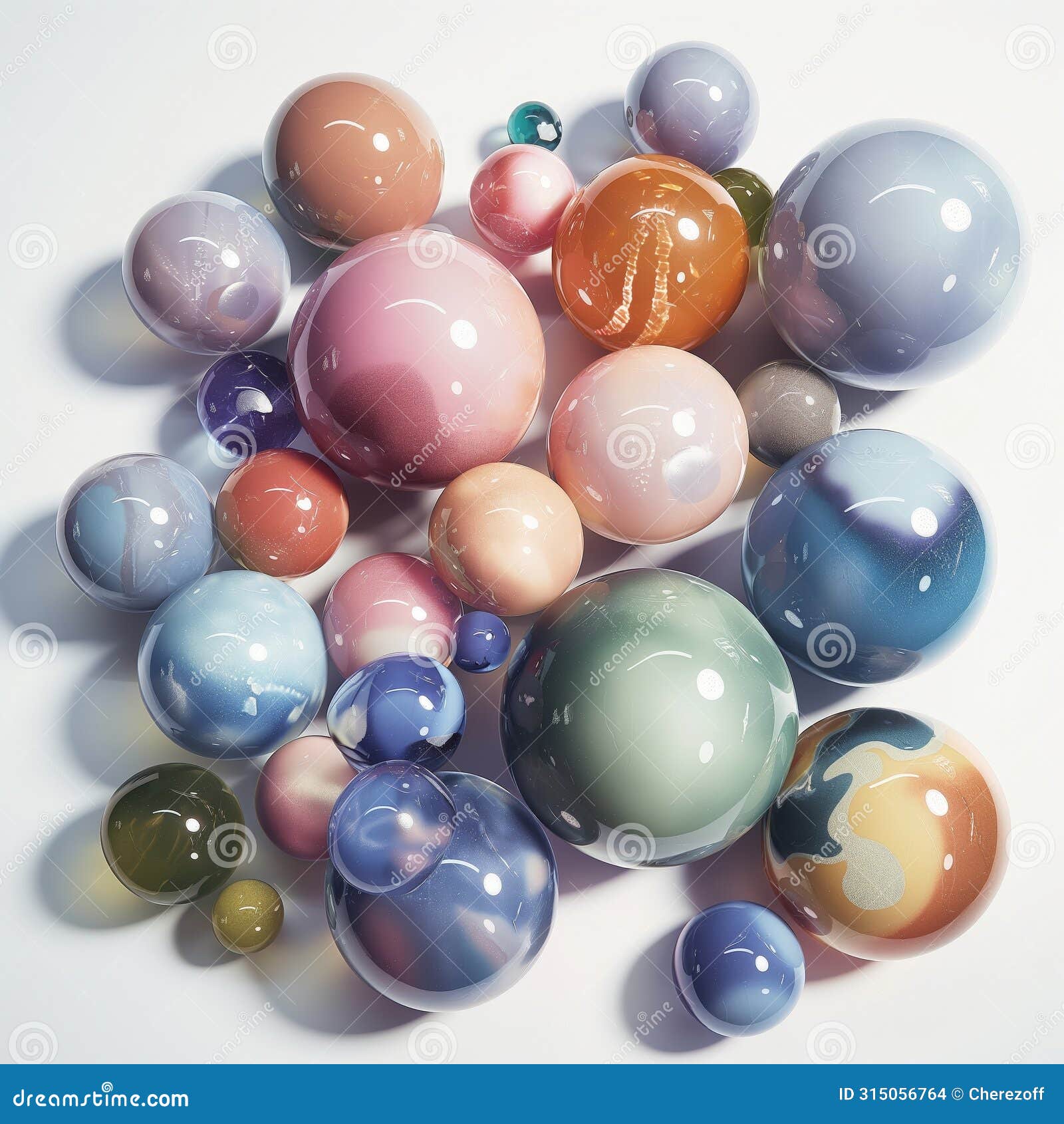 Multicolored Spheres Cluster Stock Photo - Image of geometric ...
