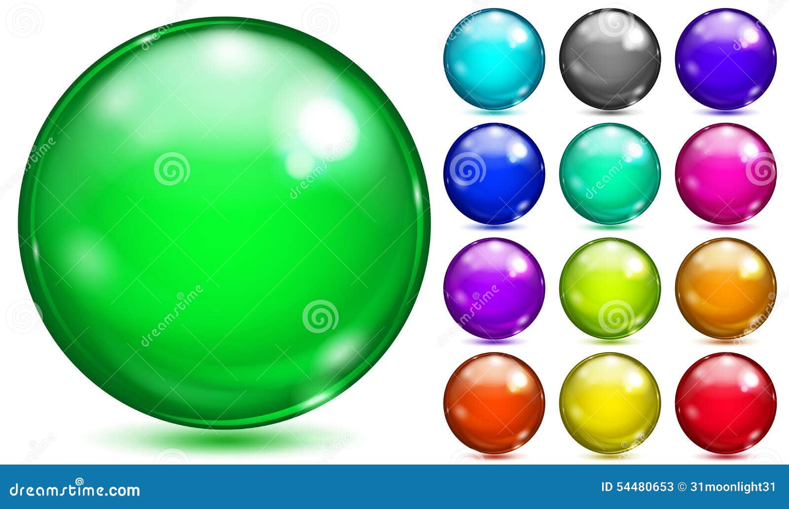 Multicolored Spheres of Various Saturated Colors Stock Vector ...