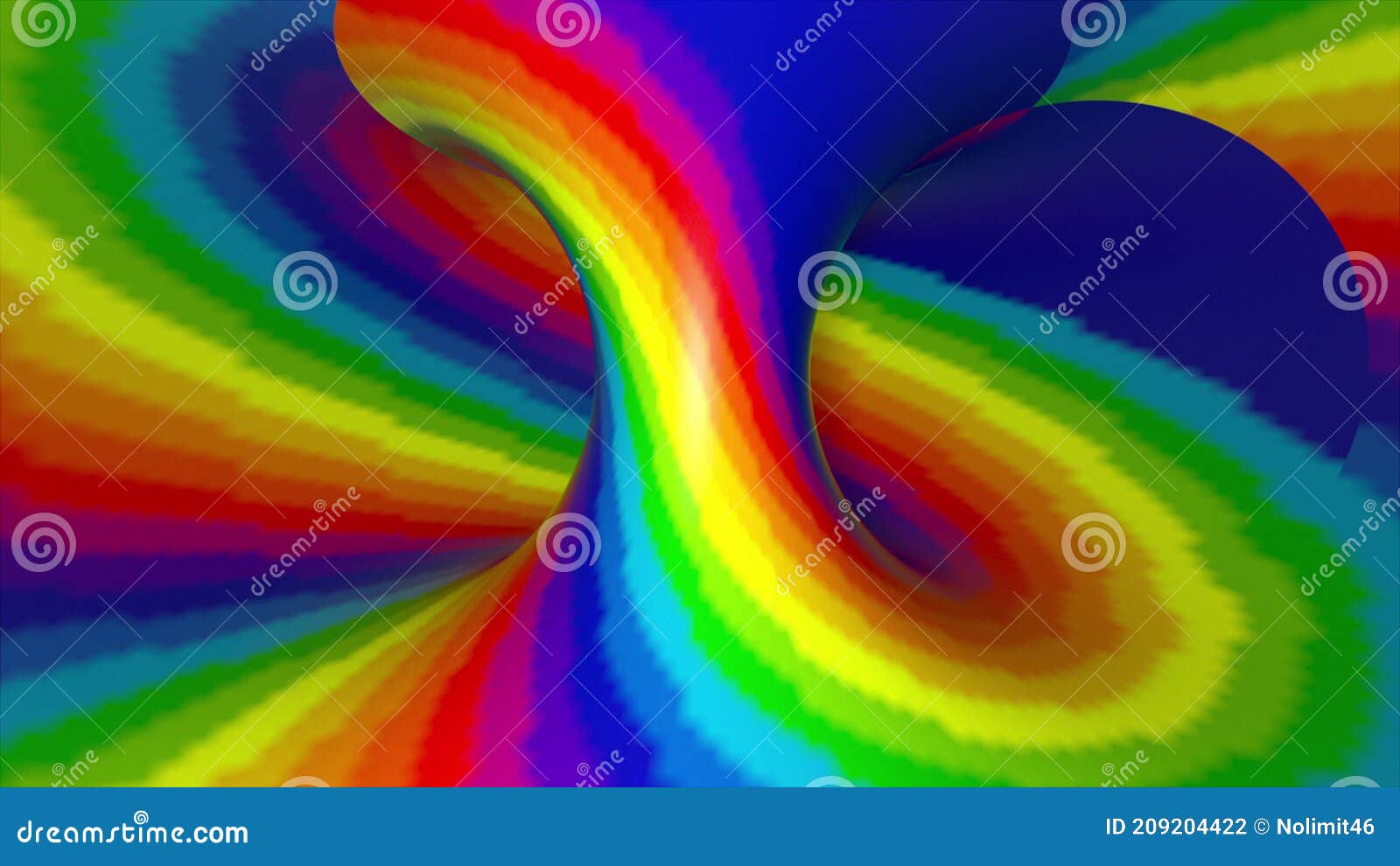 Multicolored Spiral Shape, Computer Generated. 3d Rendering Abstract ...