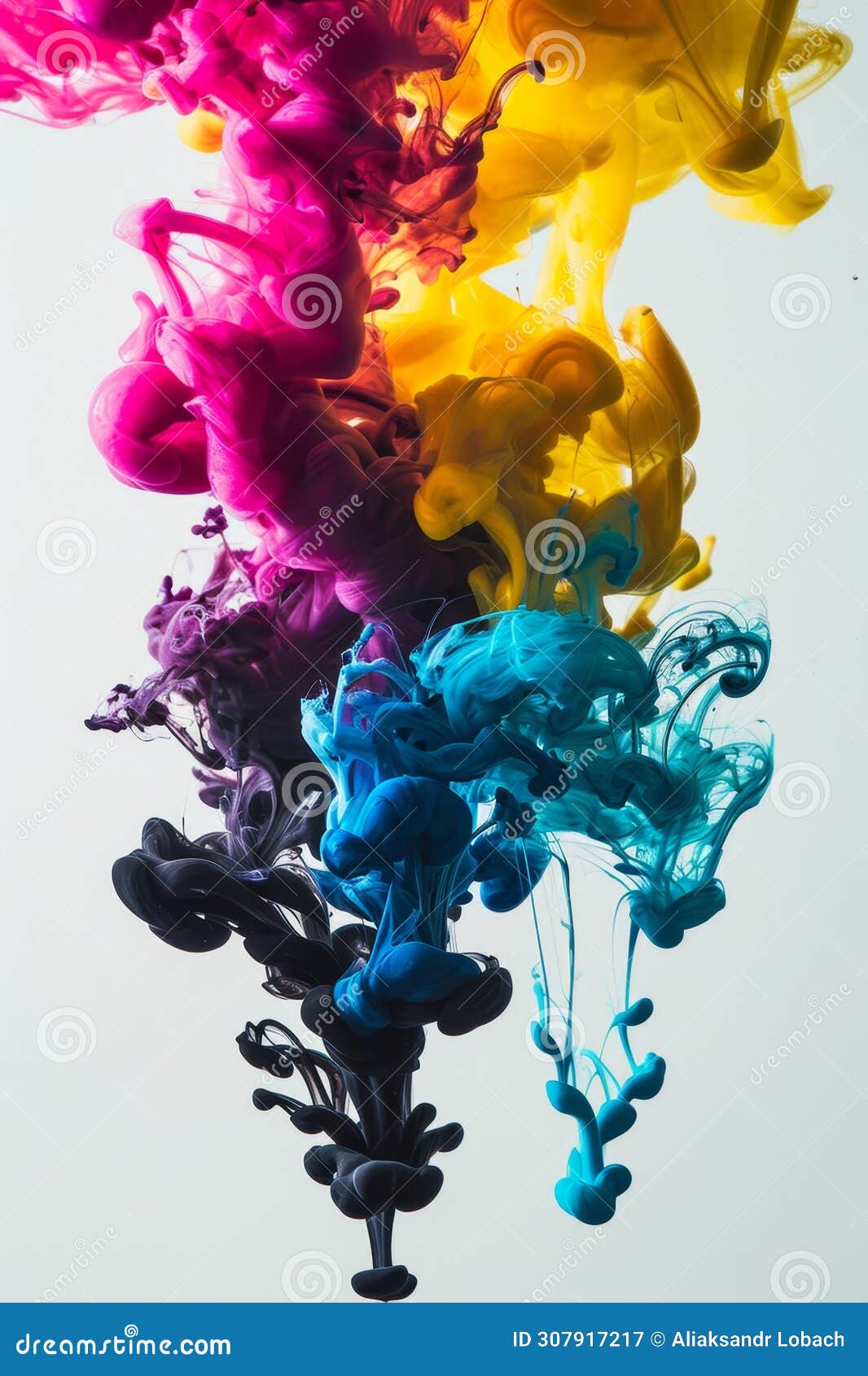 Multicolored Splashes of Colors on a White Background. 3d Illustration ...