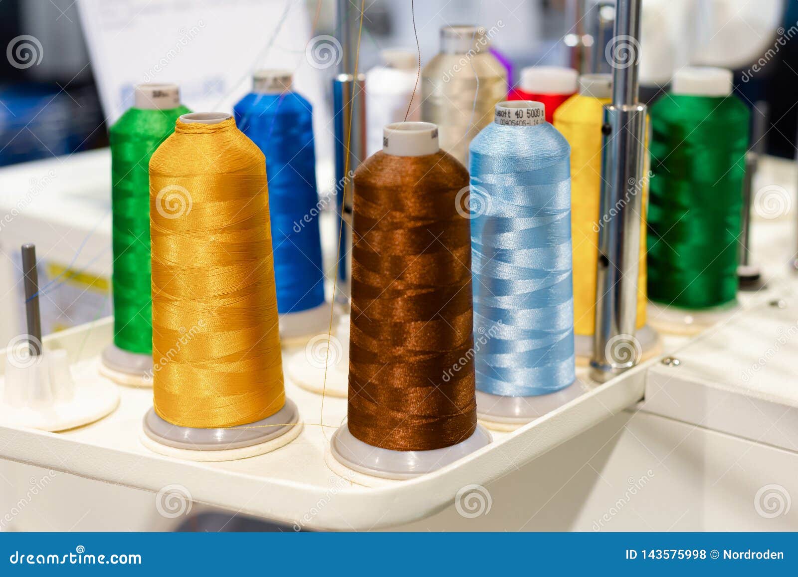 Multicolored Spools of Thread. Stock Photo - Image of background, group ...