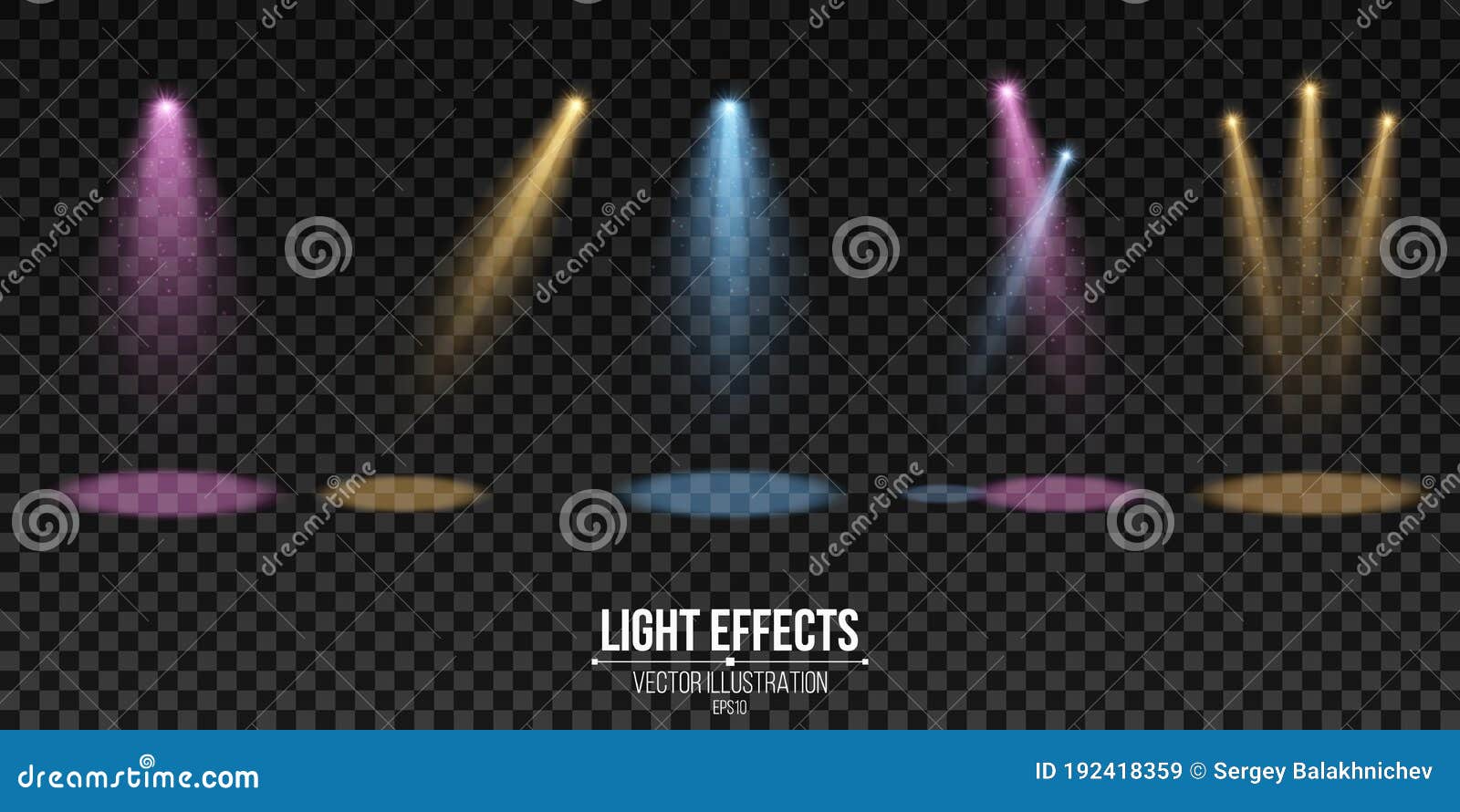 Spotlights Isolated On Transparent Background. Floodlight For Show ...