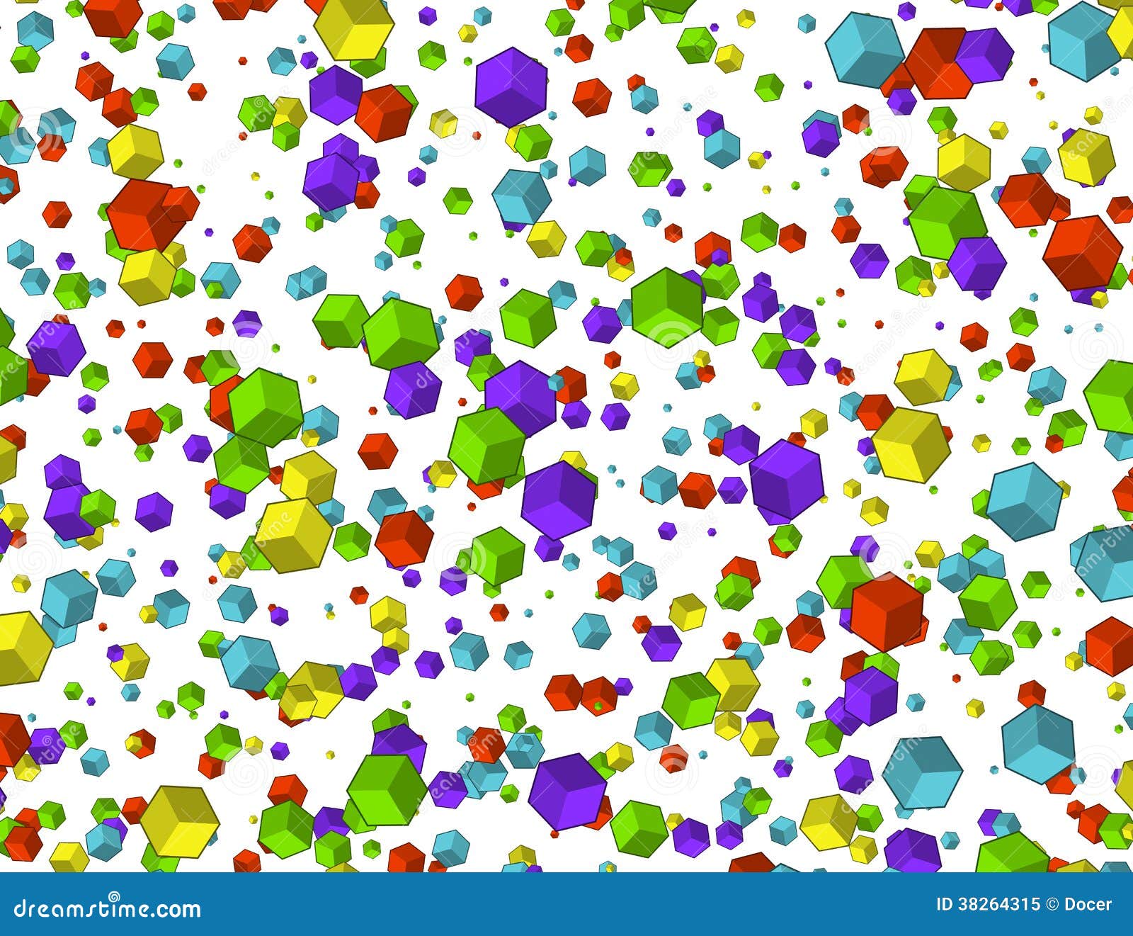 Multicolored Square Shapes in Chaotic Arrangement Stock Illustration ...