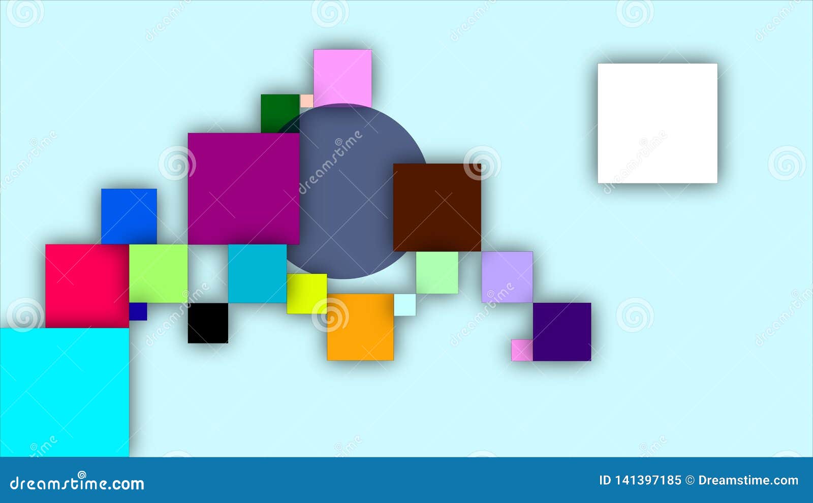 Multicolored Squares and a Circle Stock Vector - Illustration of shape ...