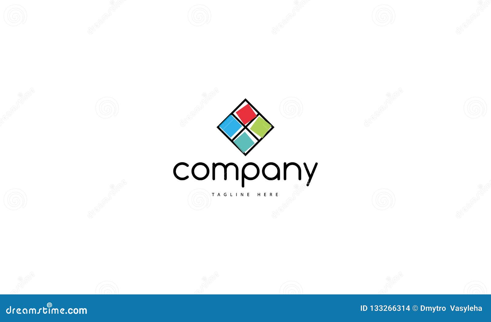 Multicolored squares logo stock vector. Illustration of logo - 133266314