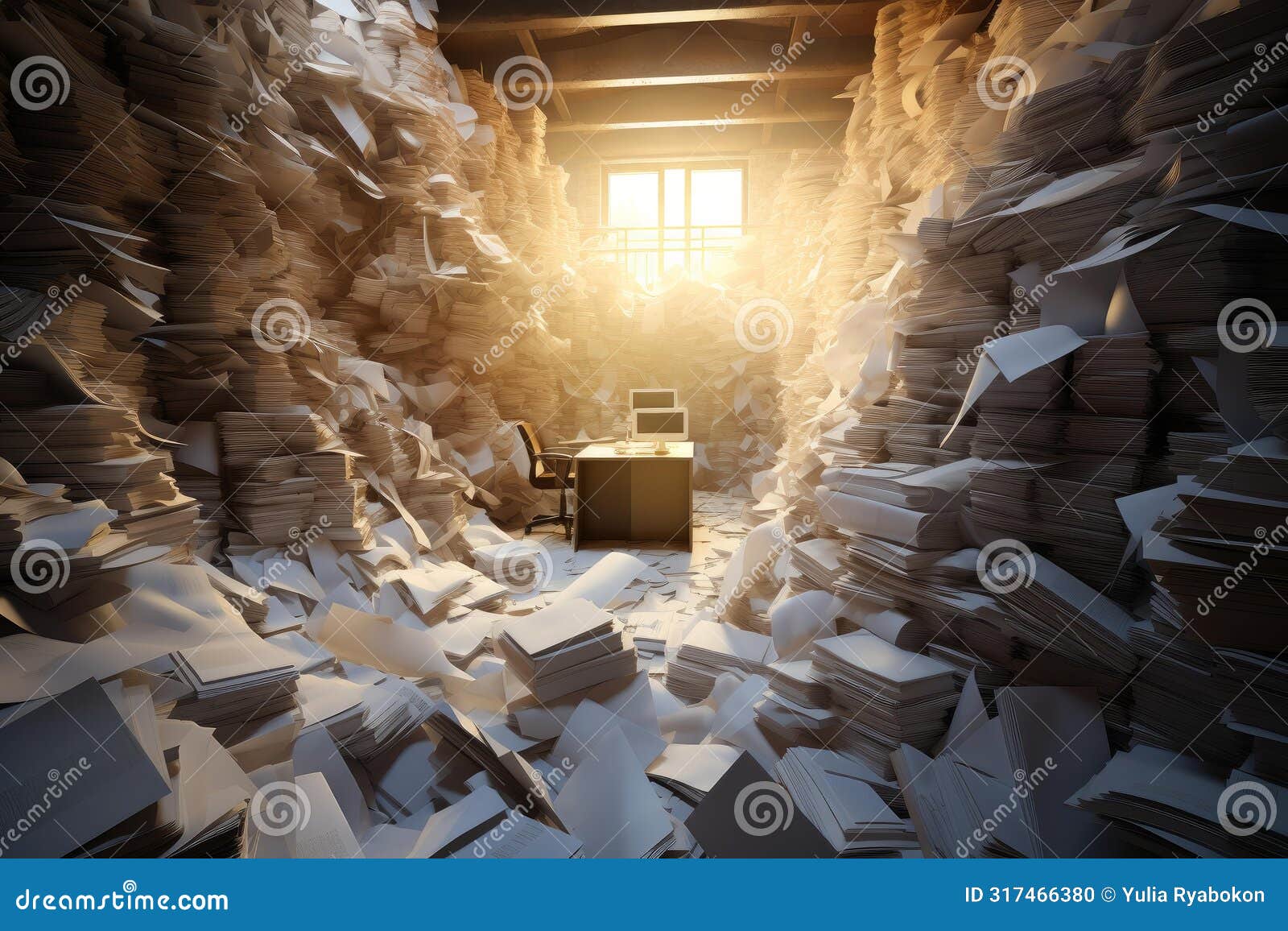 Multicolored Stack Paper Office File. Generate AI Stock Illustration ...