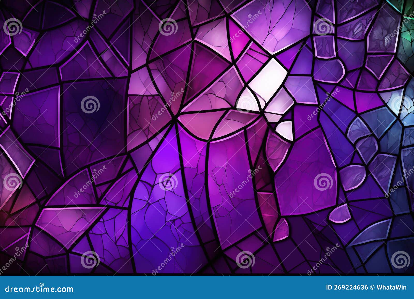 Multicolored Stained Glass Window with Irregular Random Block Pattern ...