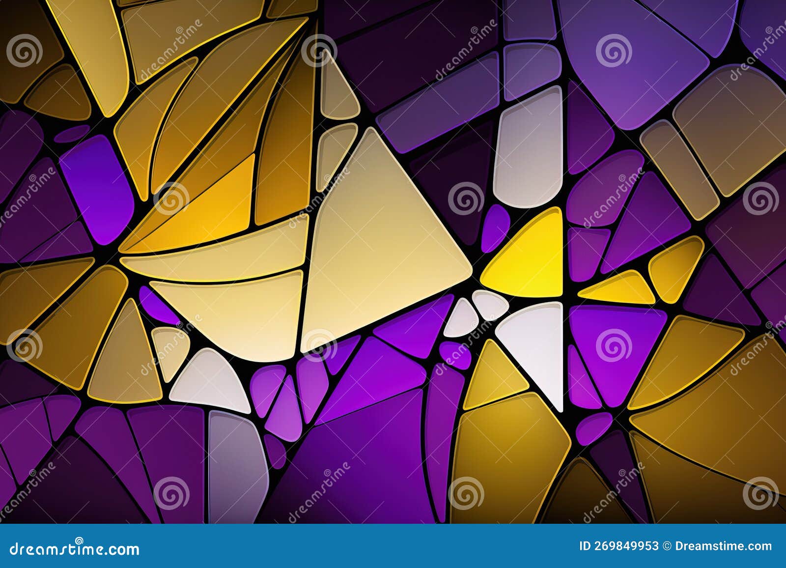 Multicolored Stained Glass Window with Irregular Random Block Pattern ...