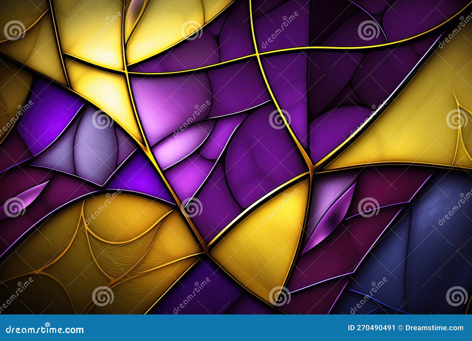 Multicolored Stained Glass Window with Irregular Random Block Pattern ...