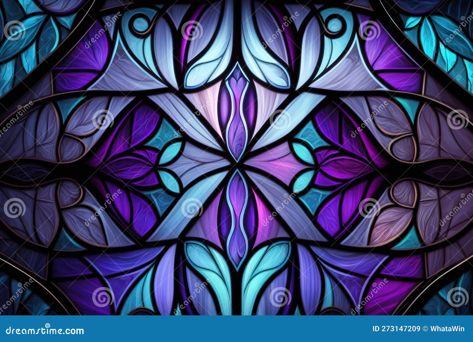 Multicolored Stained Glass Window with Irregular Random Block Pattern ...
