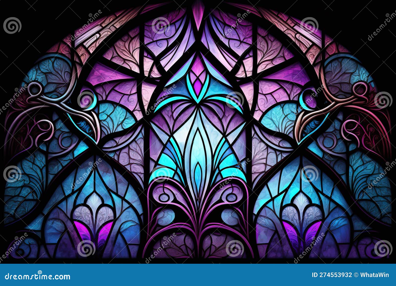 Multicolored Stained Glass Window with Irregular Random Block Pattern ...