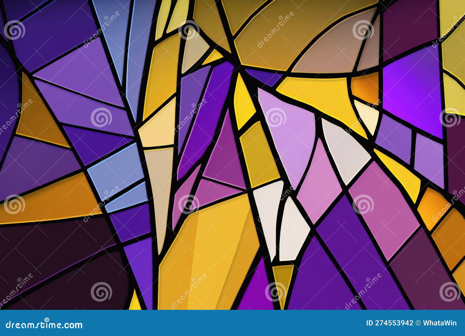 Multicolored Stained Glass Window with Irregular Random Block Pattern ...