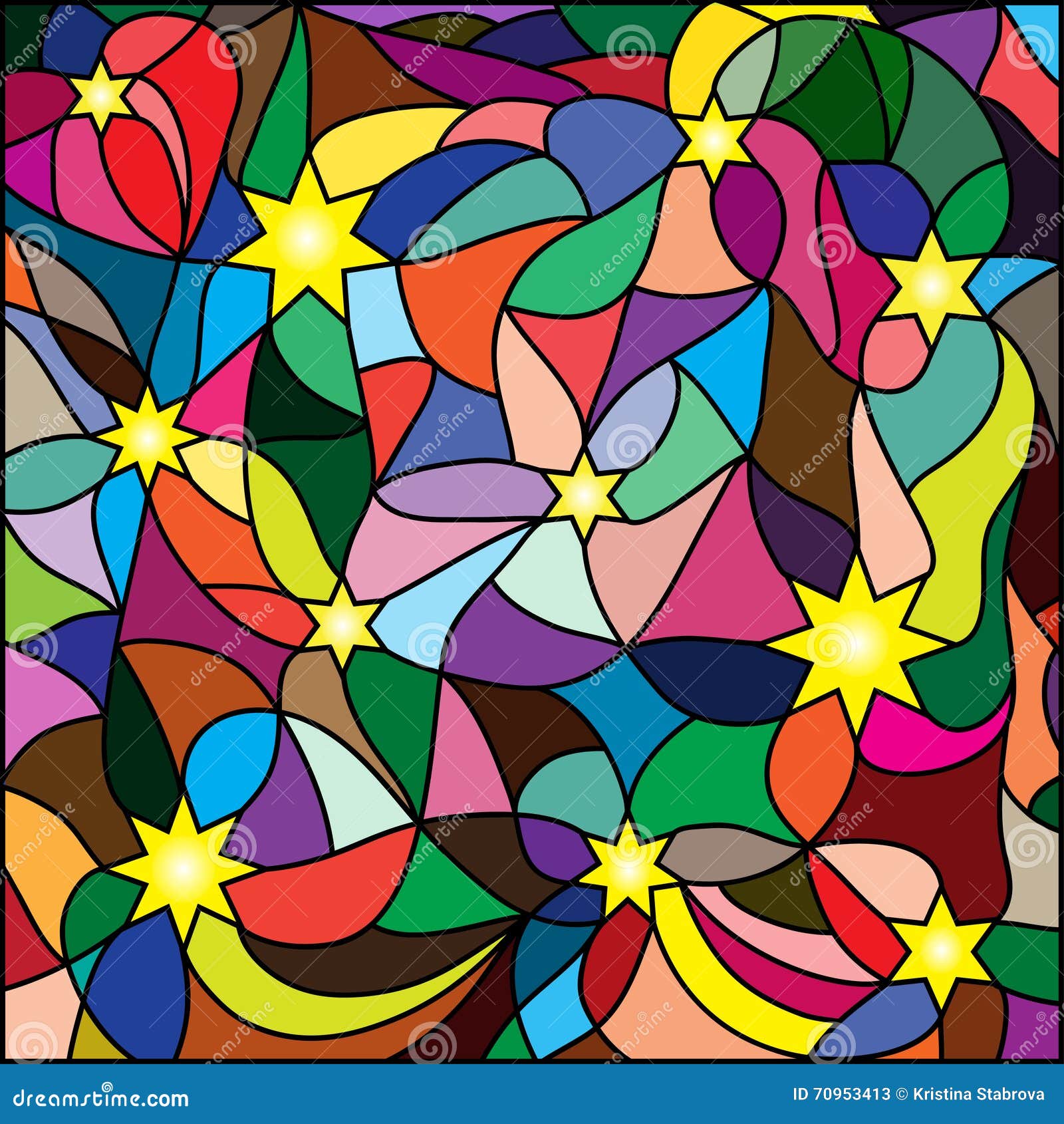 Multicolored Stained-glass Window, Stars for Your Design Stock Vector ...