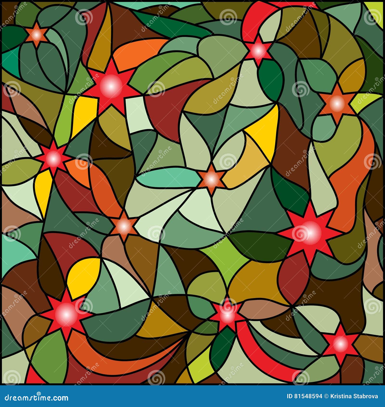Multicolored Stained-glass Window, Stars for Your Design Stock Vector ...