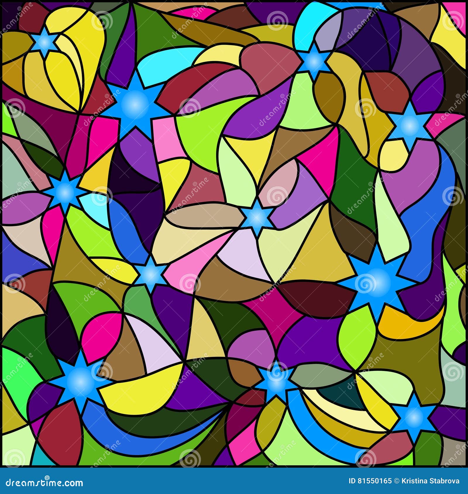 Multicolored Stained-glass Window, Stars for Your Design Stock Vector ...