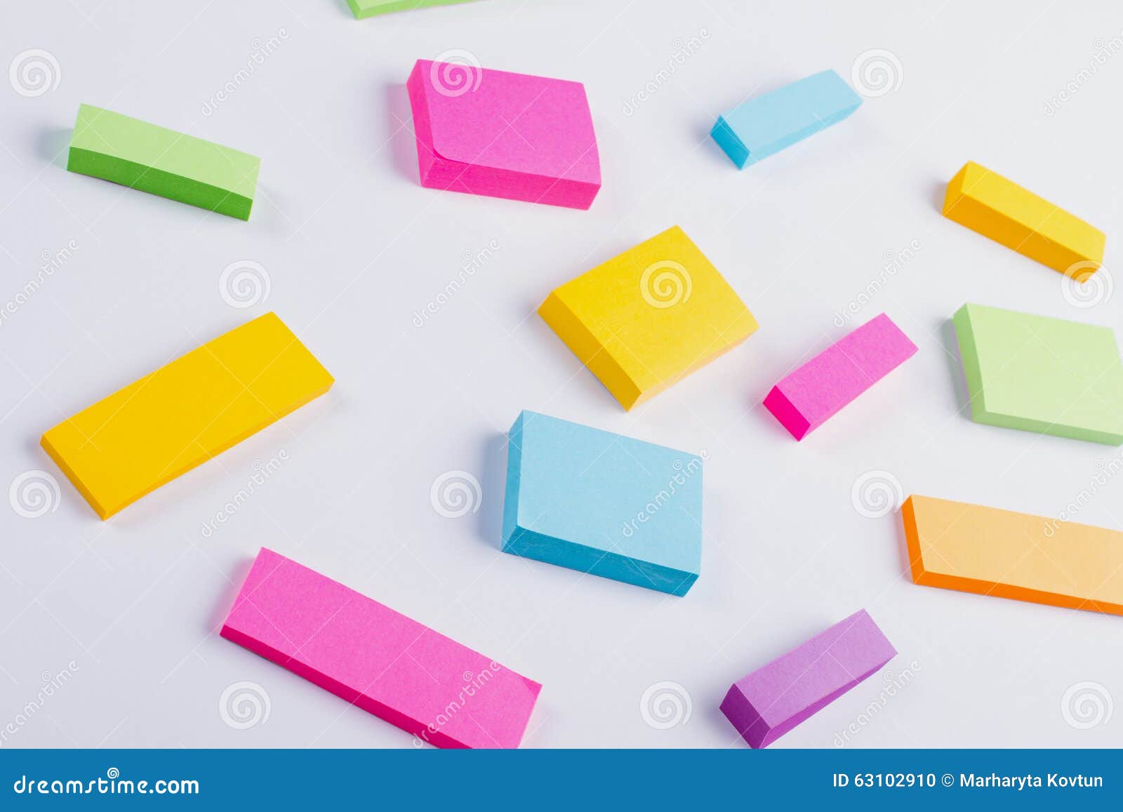 Multicolored Stickers are Scattered. Stock Photo - Image of important ...