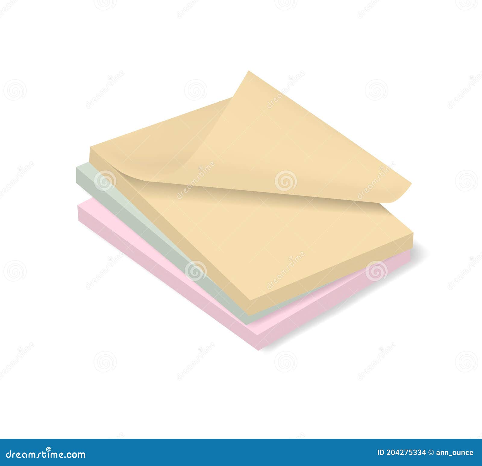 Multicolored Sticky Note Cubes - Color Paper Blocks Vector Mockup Stock ...