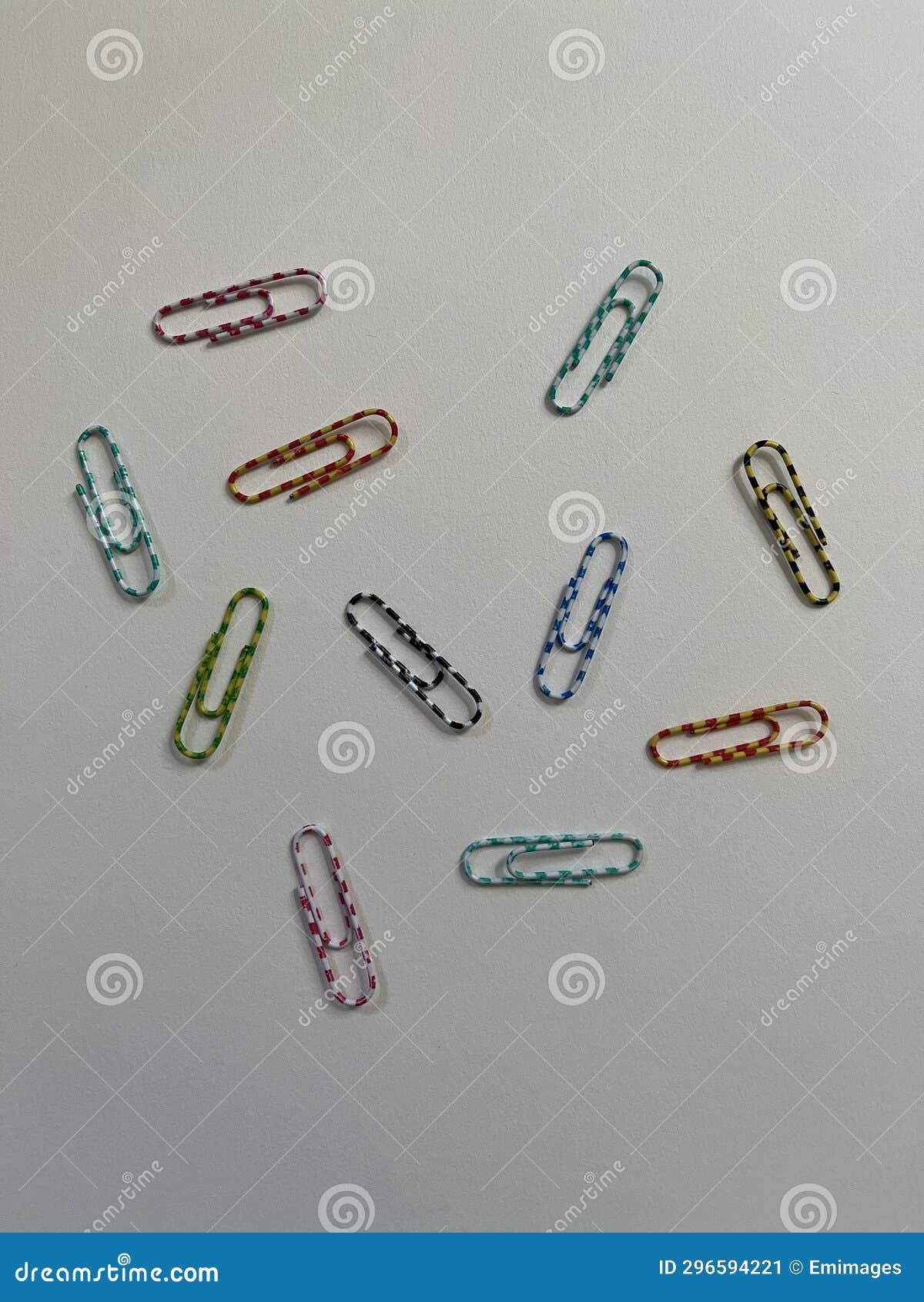 Paper Clips Scattered on White Background Stock Image - Image of colors ...