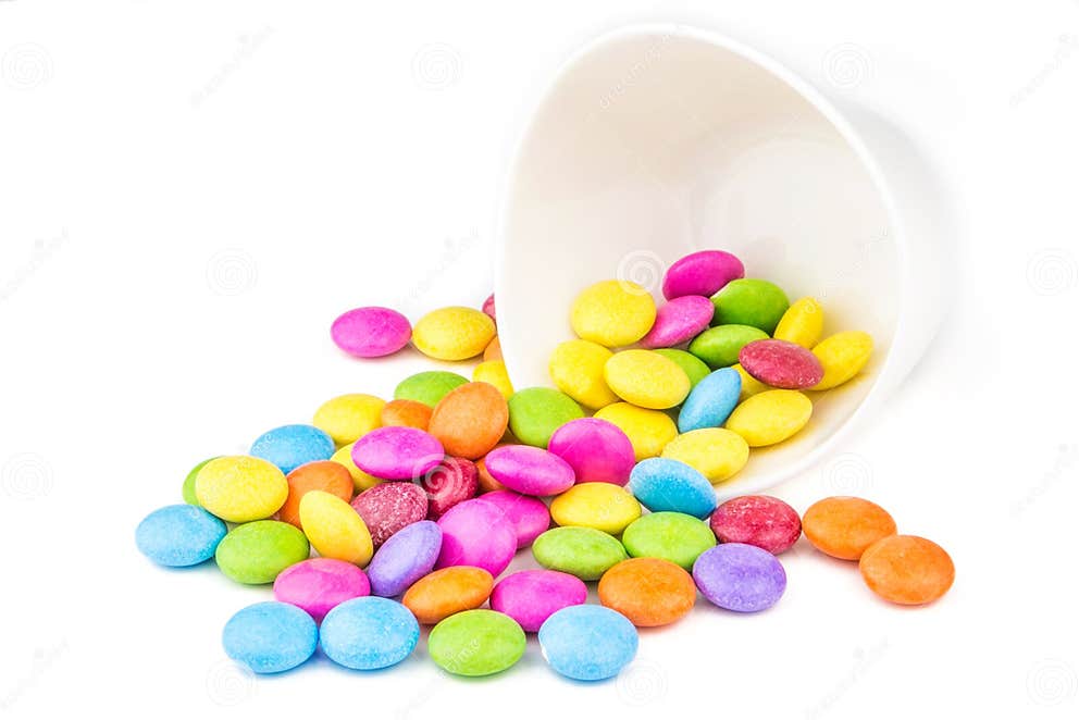 Multicolored Sweet Chocolate Lentils Stock Image - Image of round ...