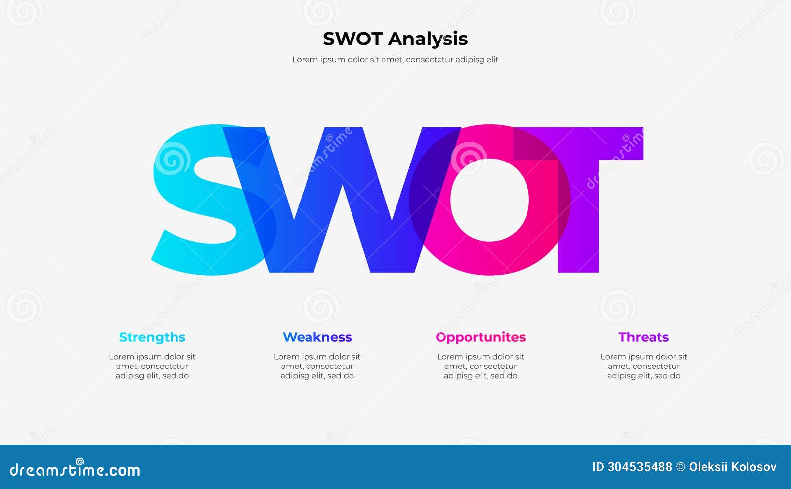 Multicolored SWOT Letters. Strength, Weakness, Opportunity and Threat ...