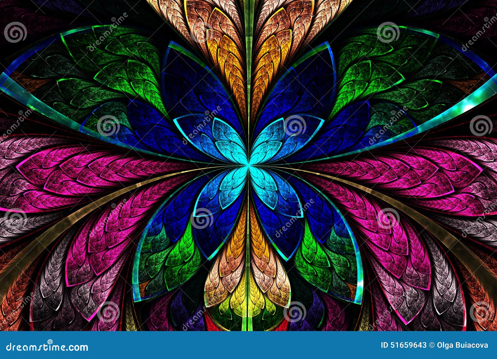 Symmetrical Red Fractal Steampunk Pattern Stock Image | CartoonDealer ...