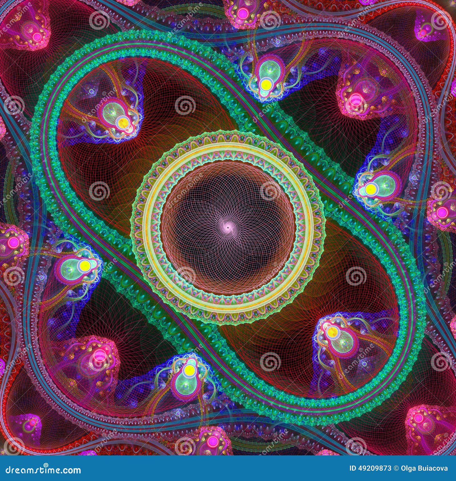 Multicolored Symmetrical Grid Fractal Pattern. Computer Generate Stock ...