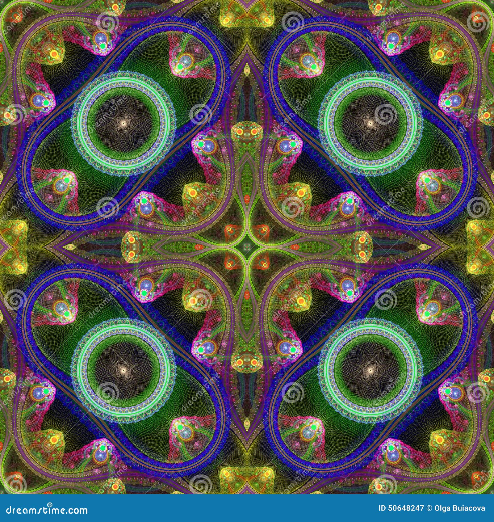 Multicolored Symmetrical Grid Fractal Pattern. Computer Generate Stock ...