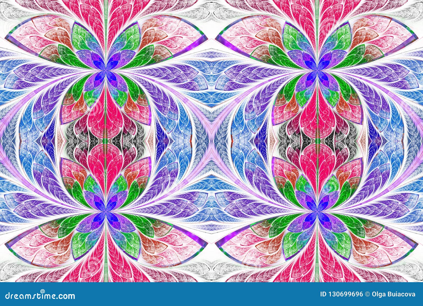 Multicolored Symmetrical Pattern in Stained-glass Window Style. Stock ...