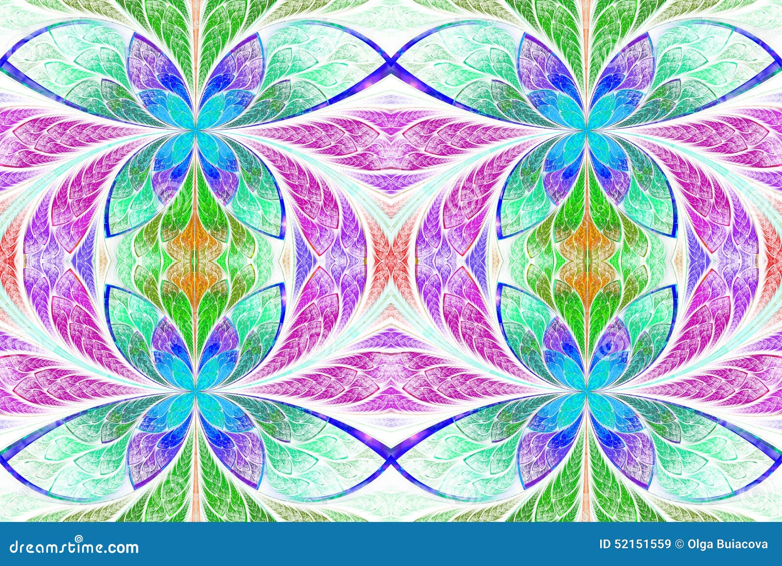 Multicolored Symmetrical Pattern in Stained-glass Window Style. Stock ...