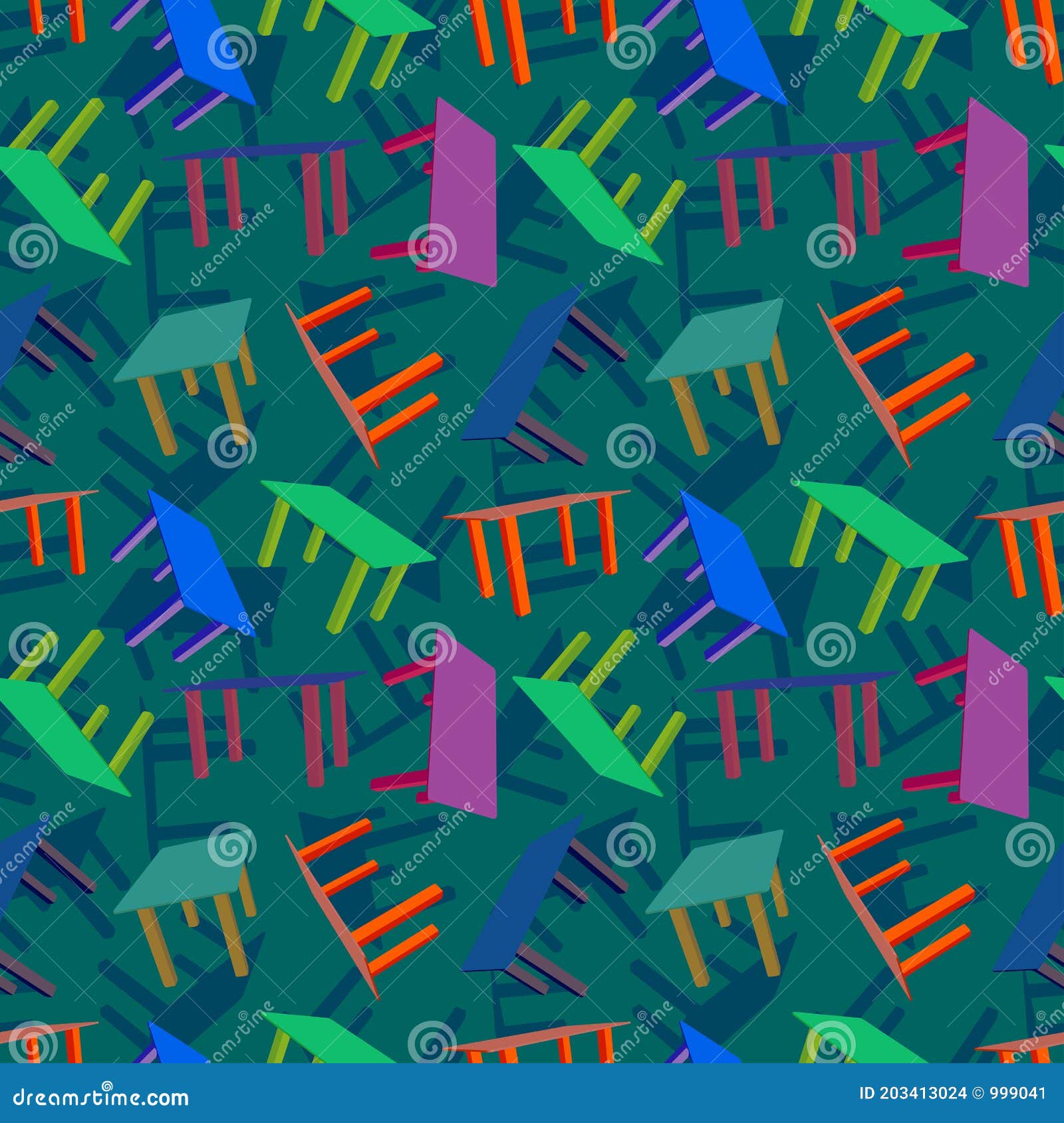 Multicolored Tables Seamless Pattern. Vector Stock Illustration Eps10 ...