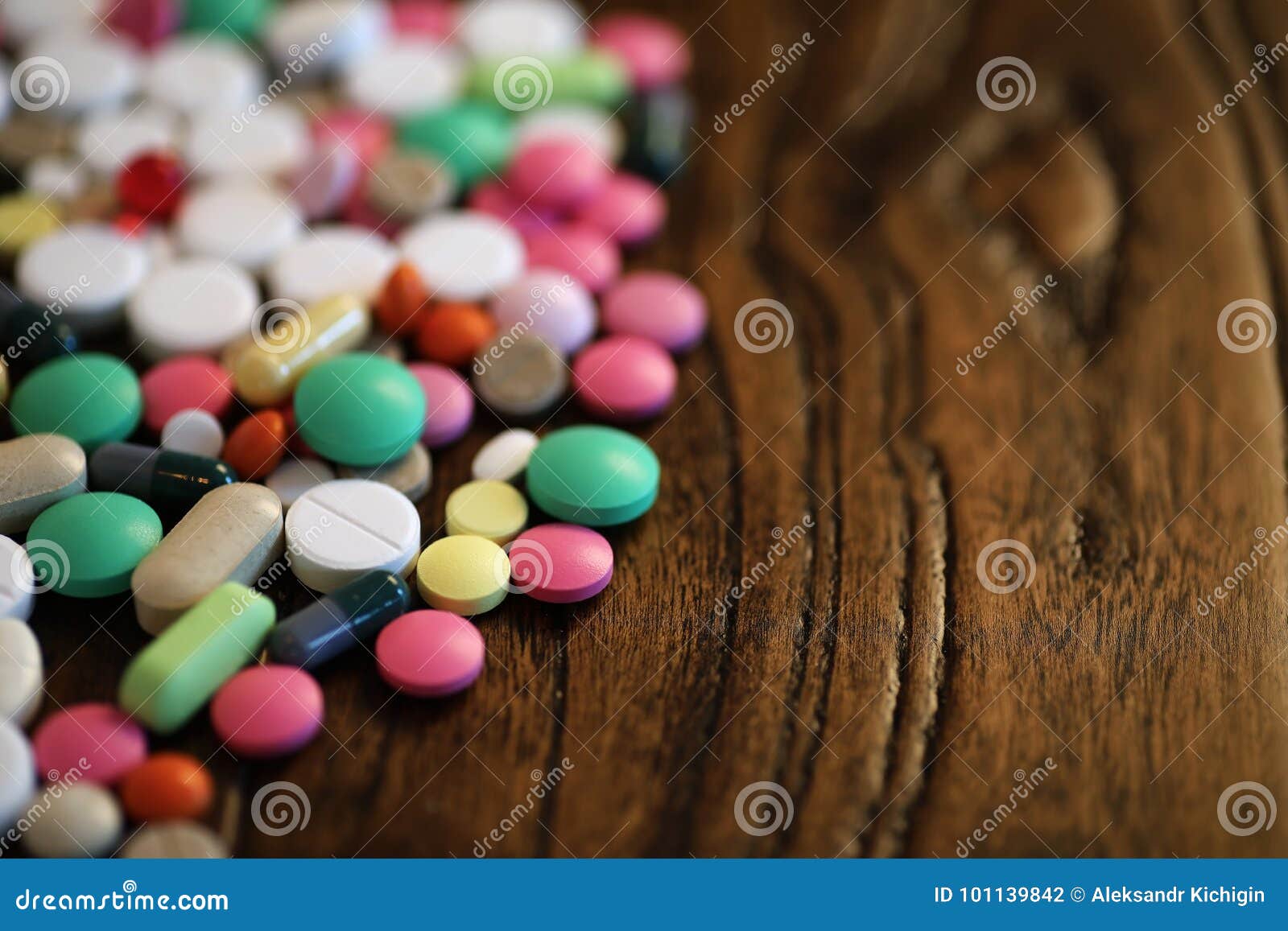 Multicolored Tablets of Different Shapes and Sizes Stock Photo - Image ...
