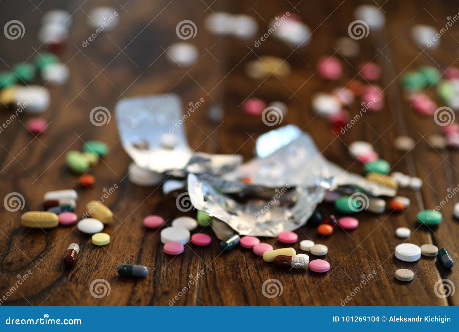 Multicolored Tablets of Different Shapes and Sizes Stock Photo - Image ...